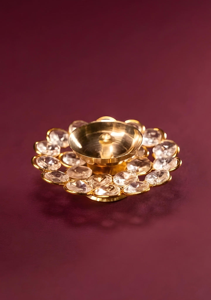 Brass - Round Crystal Deep - 3.5 Inch - WBG0012 – Wedtree