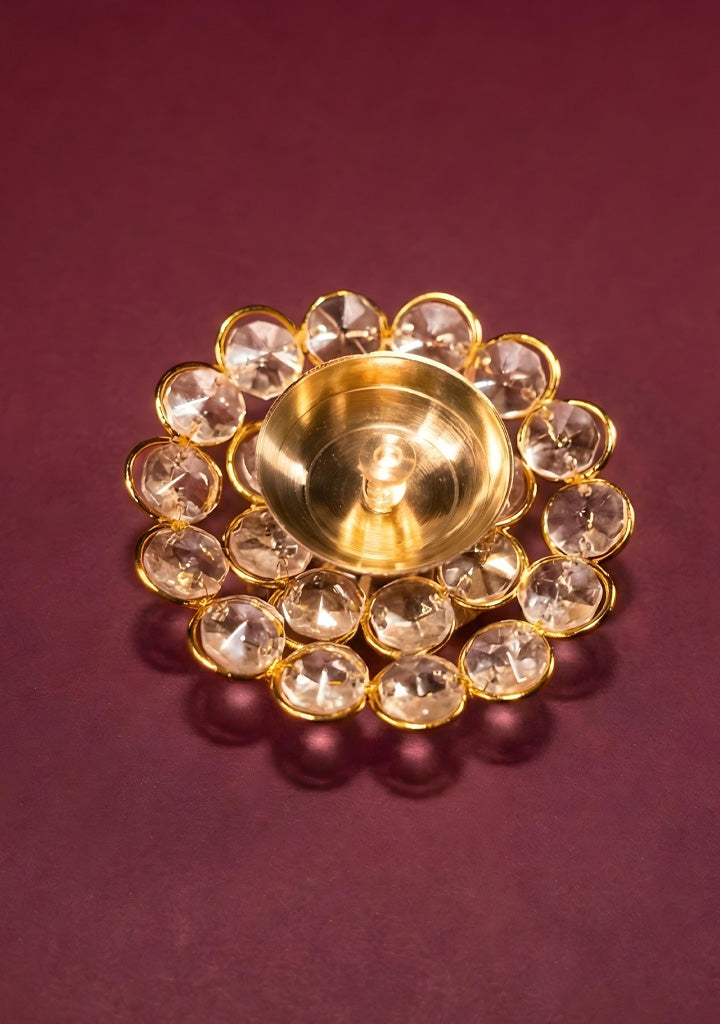 Brass - Round Crystal Deep - 3.5 Inch - WBG0012 – Wedtree