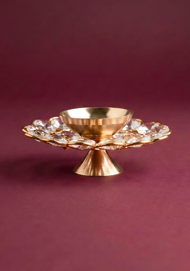 Brass - Round Crystal Deep - 3.5 Inch - WBG0012 – Wedtree