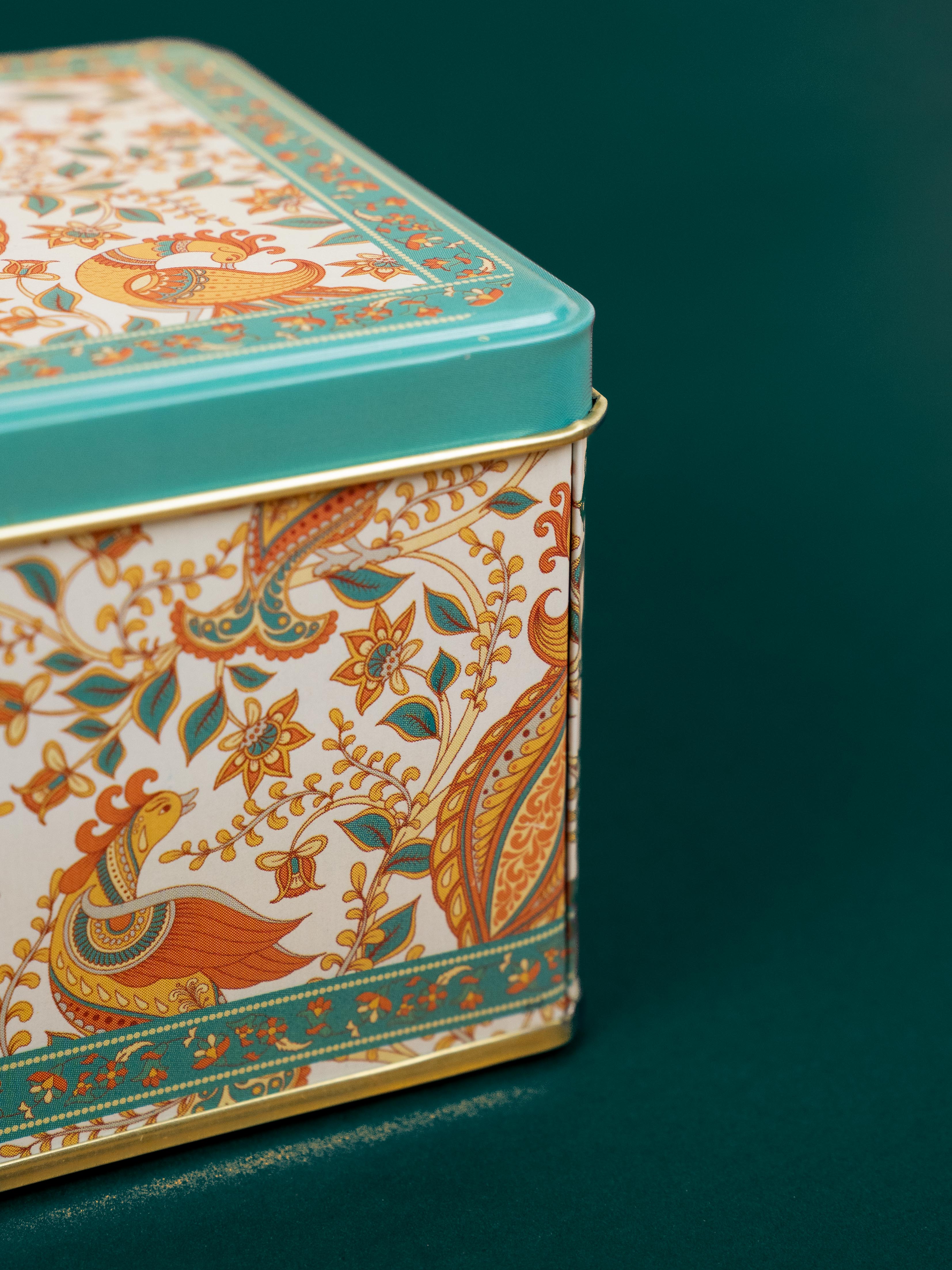 Tin Box - Floral Peacock Design - 5x3 inch - WBG1808 – Wedtree