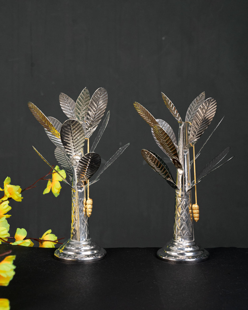 German Silver Banana Tree - Set of 2 - 10 inch - WL5098 – Wedtree