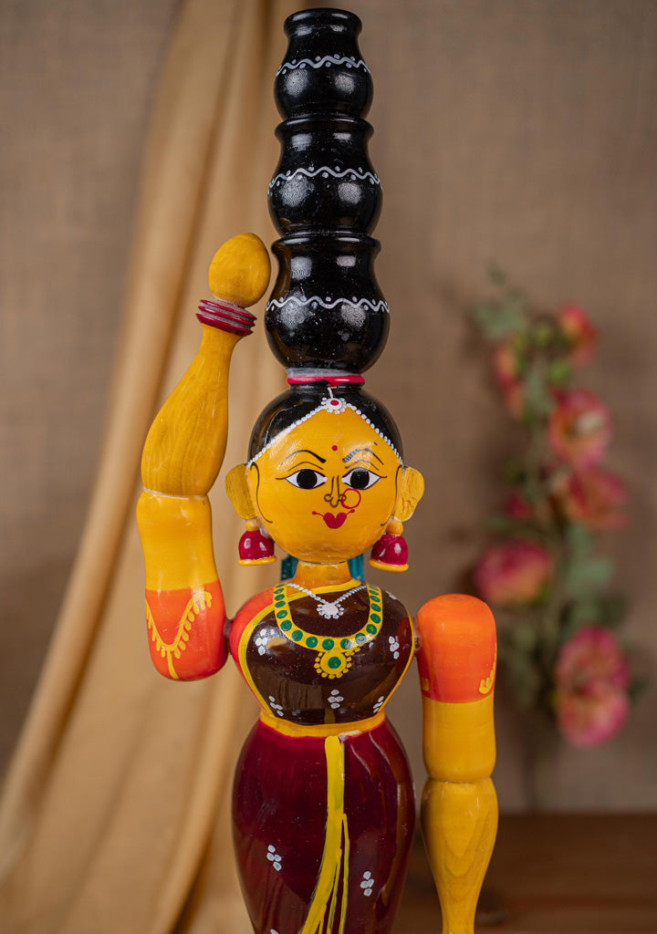 Kondapalli - Lady with 3 Pot - 20 inch - WL5395 – Wedtree