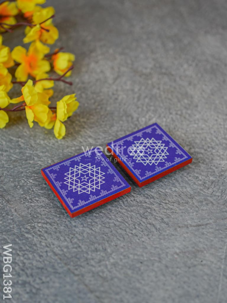 Aishwarya Kolam Design Glitter Laminated Manai - WBG1381 – Wedtree