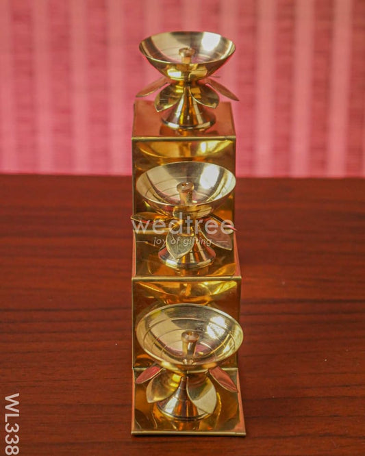 Brass 3 Step Diya Stand Wall Hanging - WL3385 – Wedtree