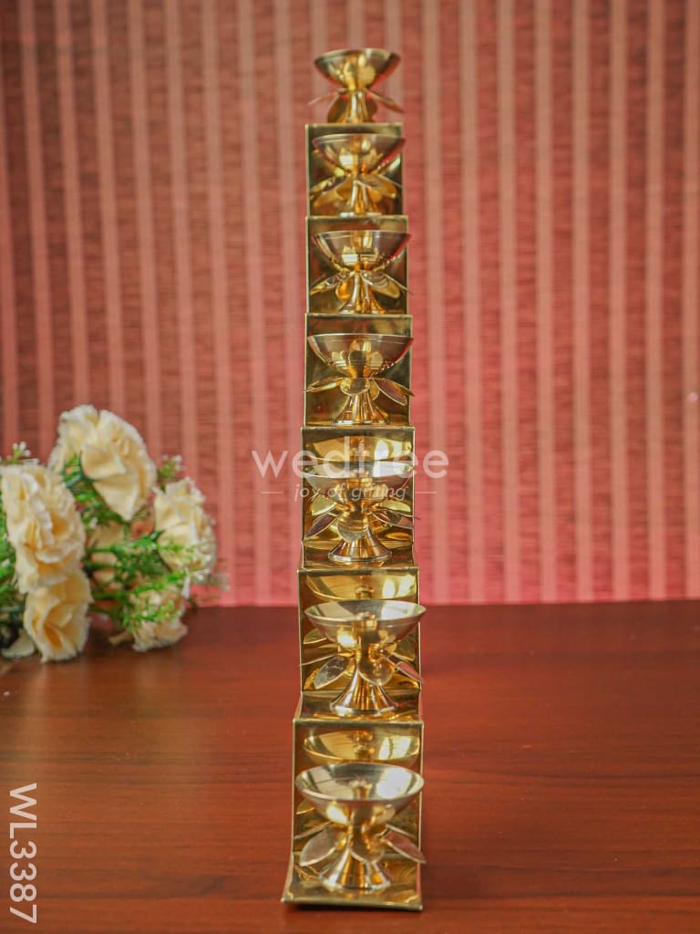 Brass 7 Step Diya Stand Wall Hanging - WL3387 – Wedtree