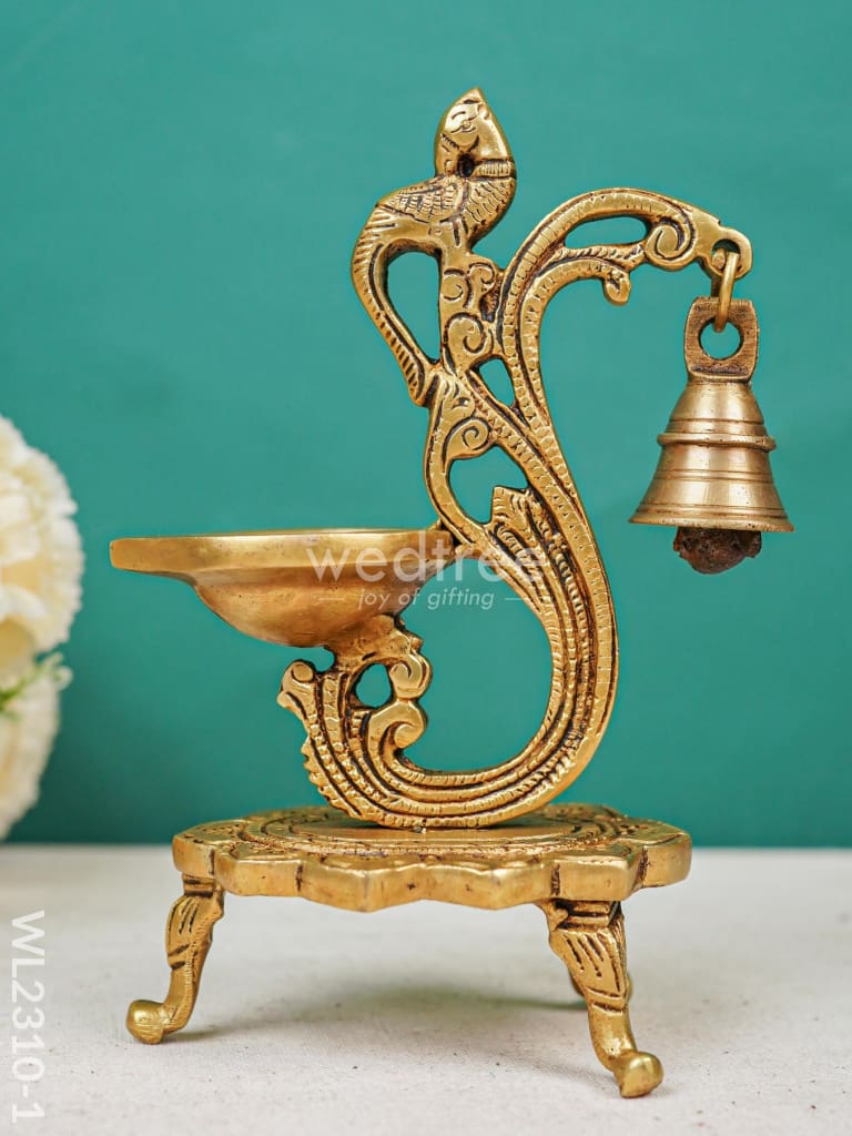 Brass Peacock Diya with Chowki 7.5 inch - WL2310-1 – Wedtree