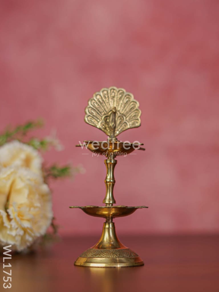 Brass Peacock Two Step Diya - WL1753 – Wedtree