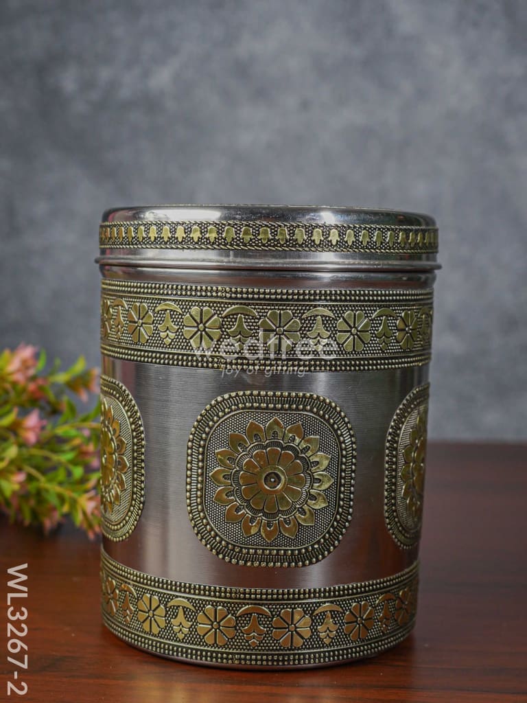 Gold Oxidized Dabba - Gold - 7 inch - WL3267-2 – Wedtree