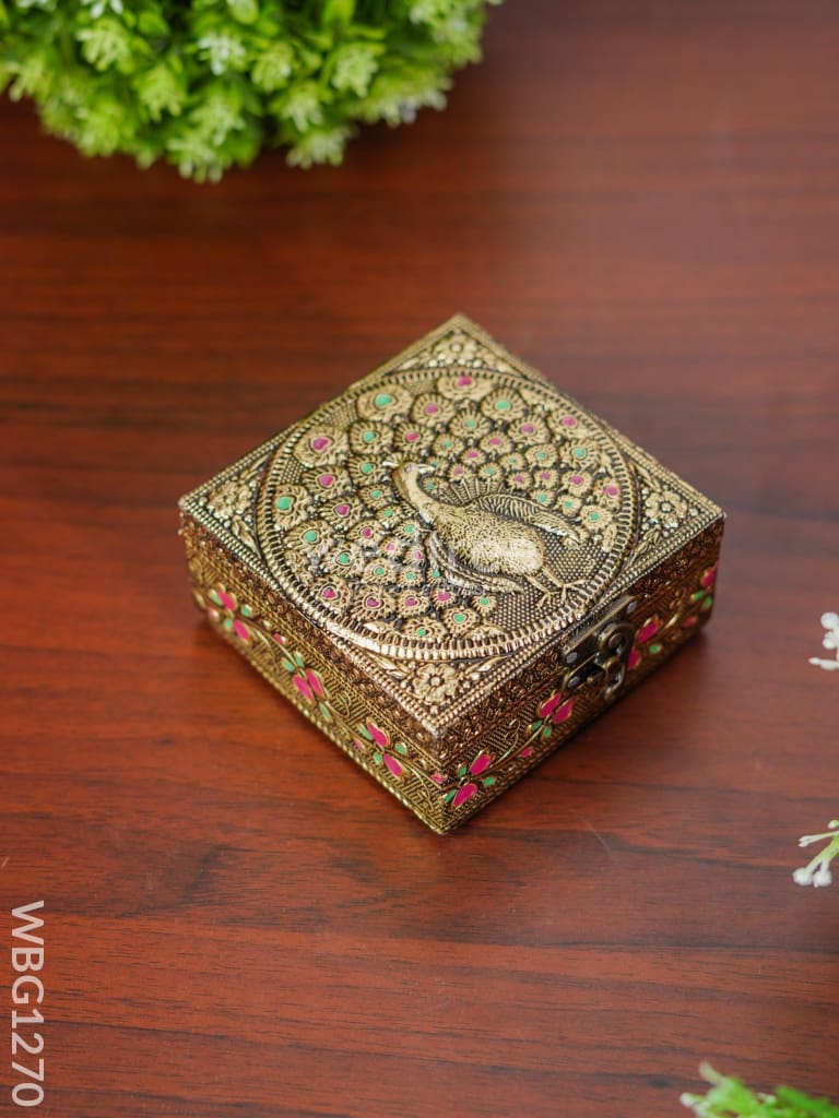 Jewel Box with Peacock Design - WBG1270 – Wedtree