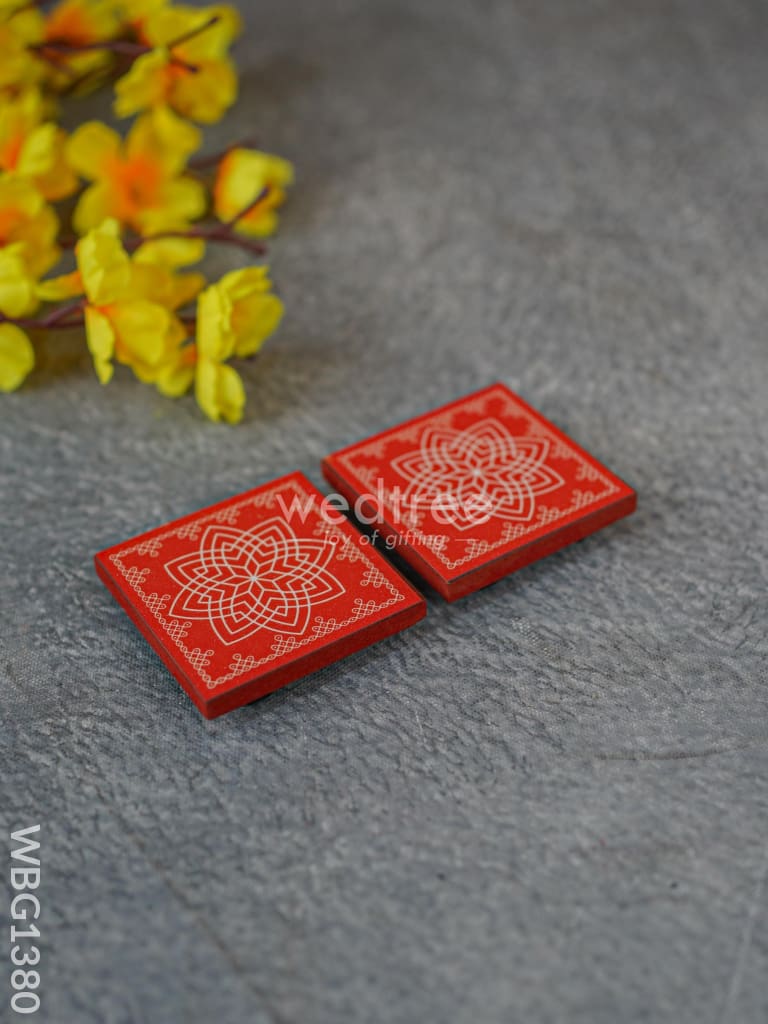 Laminated Manai - Hridaya Kamalam Kolam Design - Set of 2 - WBG1380 ...