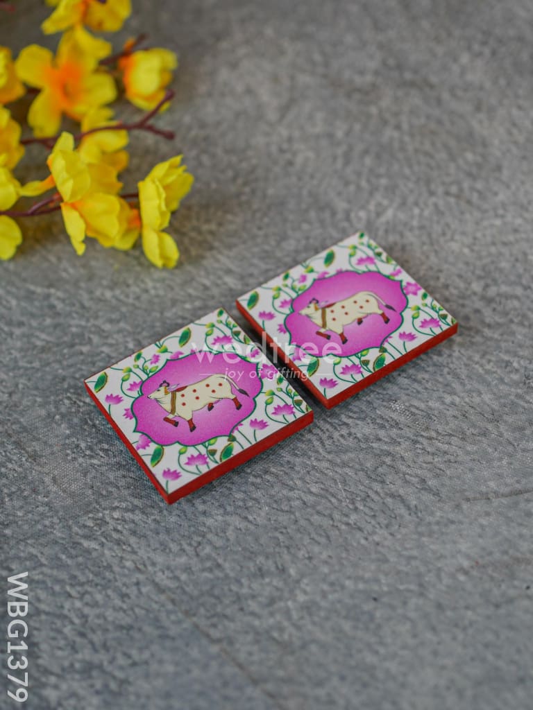 Laminated Manai - Pichwai Design - Set of 2 - WBG1379 – Wedtree