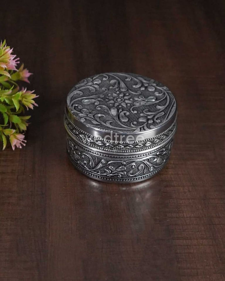 Oxidised Poori Box - 4 inch - WBG0727 – Wedtree