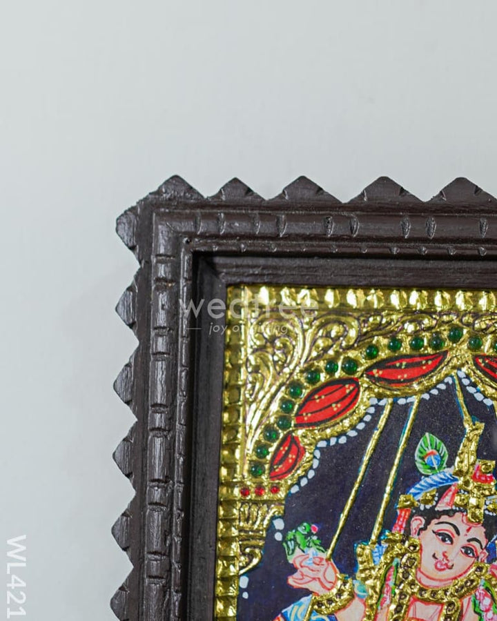 Tanjore Painting (Chettinad Frame) - Little Krishna - Flat (Gold Foil ...