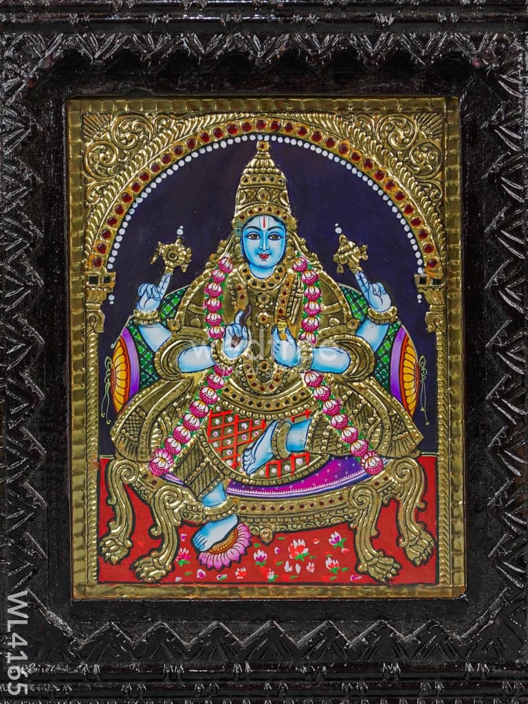 Tanjore Painting (Reverse Chettinad Frame) - Dhanvantri - Flat (Gold F ...