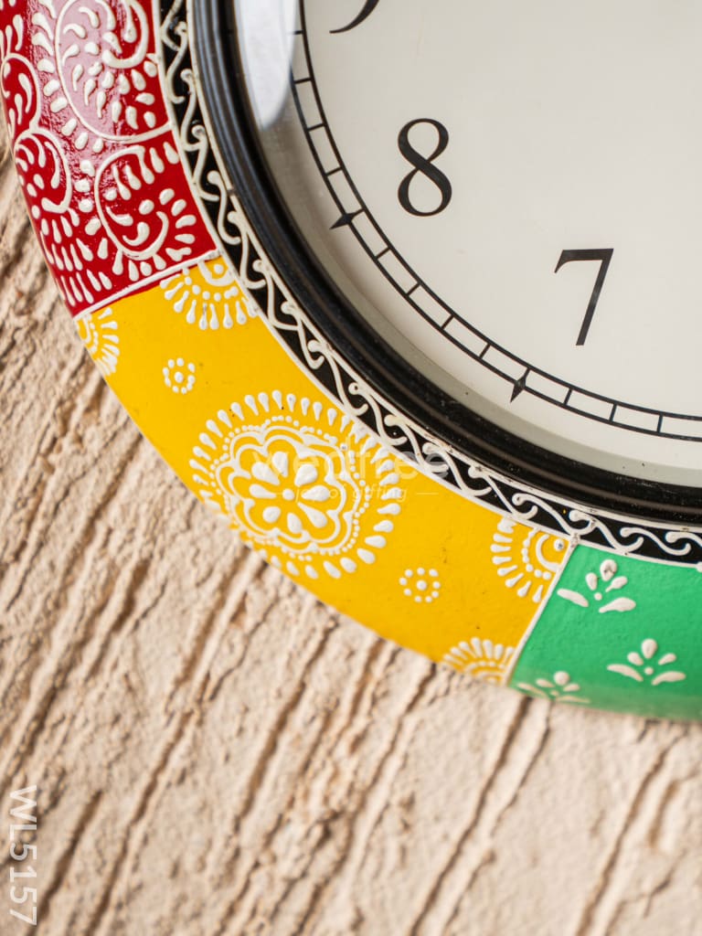 Wall Clocks - Painted with Floral Design - 12 inch - WL5157 – Wedtree